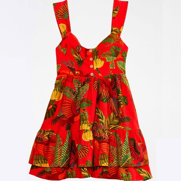FARM Rio | Dresses | Farm Rio Red Forest Birds Mini Dress | Poshmark